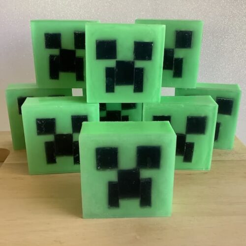 Minecraft Creeper Melt and Pour Soap Bars