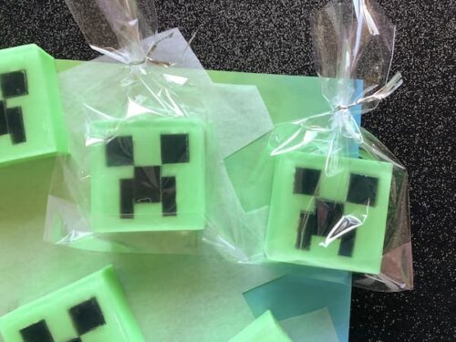 Minecraft Creeper Melt and Pour Soap Bars