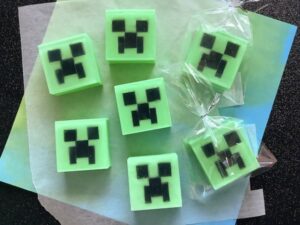 Minecraft Creeper Melt and Pour Soap Bars